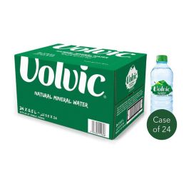Volvic Natural Mineral Bottle Water - 500ml Plastic Bottle x (Pack of 24)